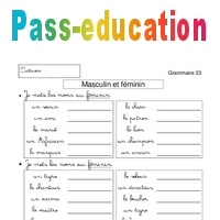Genre masculin - Genre féminin - Exercices corrigés : 5ème Harmos - PDF ...
