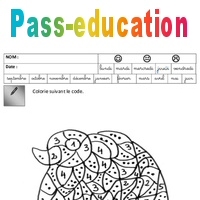 Coloriage codé - Pâques : 2ème Harmos - PDF à imprimer