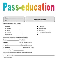 Contraires - Exercices corrigés - Vocabulaire : 7ème Harmos - PDF à ...