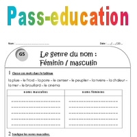 Féminin et masculin - Exercices sur le genre du nom : 4ème Harmos - PDF ...