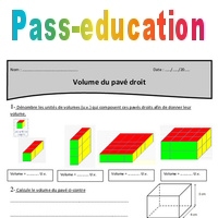 Volume du pavé droit - Exercices : 8ème Harmos - PDF à imprimer