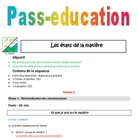 Etats de la matière - Fiche de préparation : 5ème Harmos - Cycle 2 ...