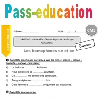Homophones en - se et - ce - Exercices avec correction : 6ème Harmos ...