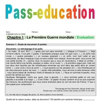 La Première Guerre mondiale - Examen Evaluation avec les corrections ...