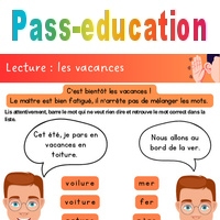 Les vacances - Lecture : 3eme, 4ème Harmos - PDF à imprimer