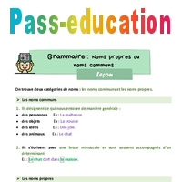 Les noms propres et noms communs - Cours, Leçon : 4ème Harmos - PDF à ...